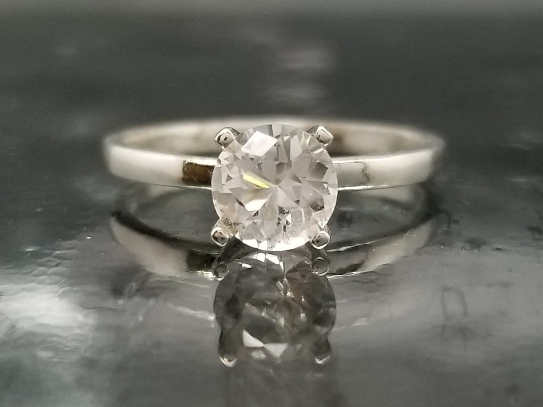 Danburite Silver Solitaire Engagement Ring - Etsy