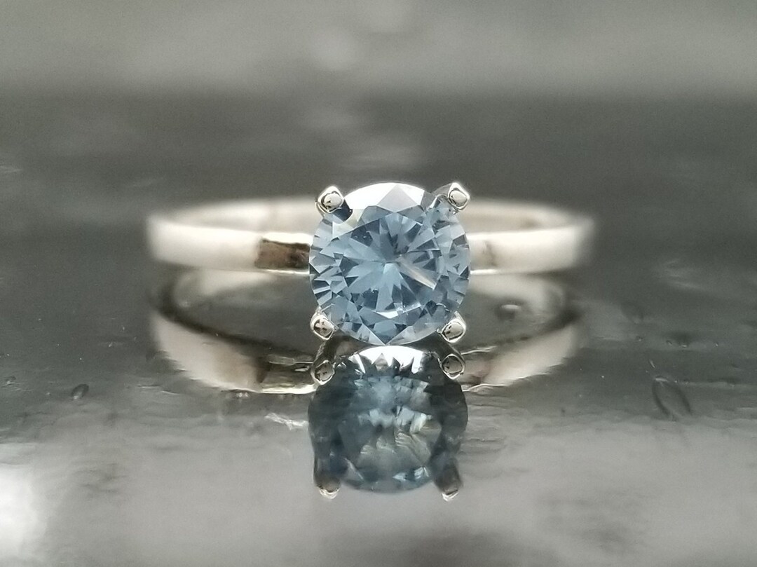 Light Blue Spinel Silver Solitaire Engagement Ring - Etsy