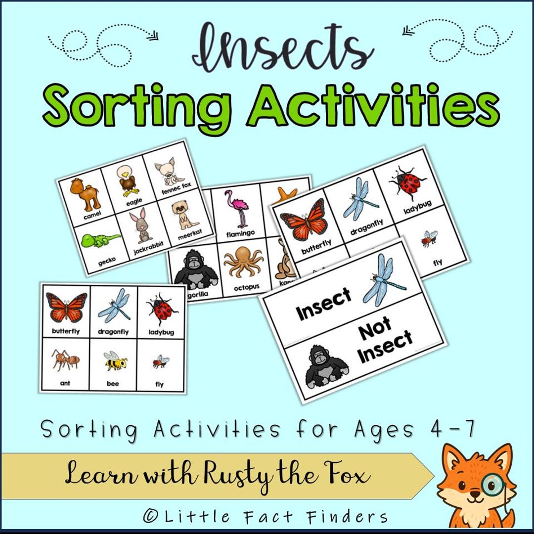 Preschool Insect Sorting Activity | Printable Science Center | Bug ...