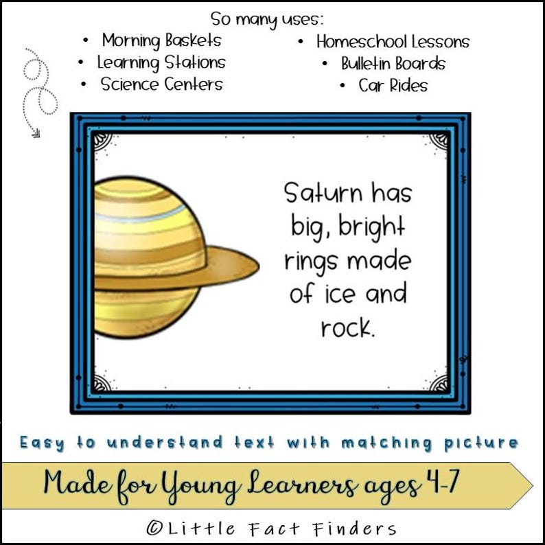 Planet Fact Cards for Kids | Solar System Printables | Outer Space ...