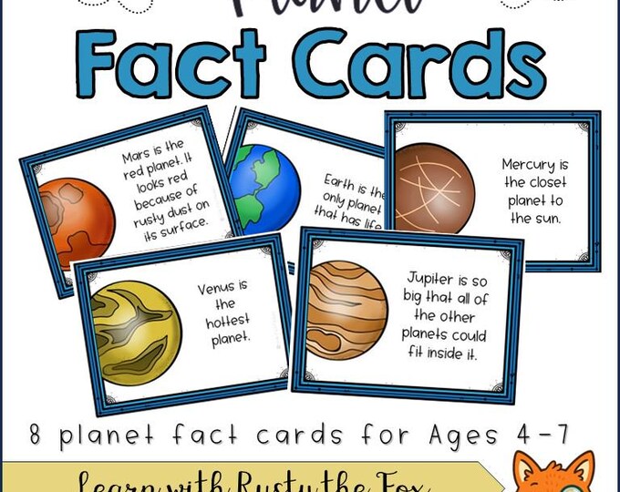 Solar System Fact Cards, Planets Printable, Homeschool Solar System ...