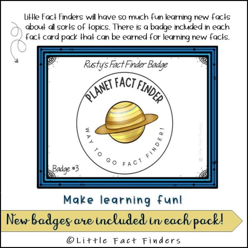 Planet Fact Cards for Kids | Solar System Learning (PDF) - Etsy