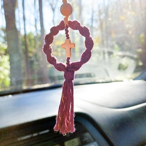 Car Cross, Christian Purple Car Accessories, Rearview Mirror Car ...