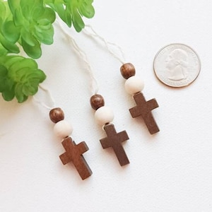 Wood Car Cross, Rearview Mirror Cross, Small Cross Car Charm, Christian ...