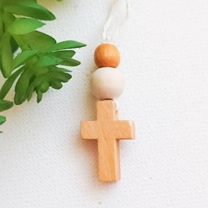 Wood Car Cross, Rearview Mirror Cross, Small Cross Car Charm, Christian ...