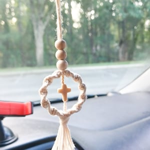 Car Mirror Cross, Cross Car Charm, Christian Rearview Mirror Hanging ...