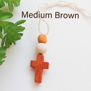 Wood Car Cross, Rearview Mirror Cross, Small Cross Car Charm, Christian ...