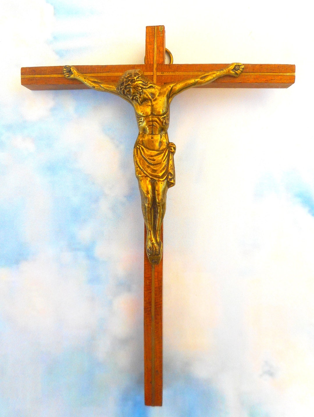 Old Vintage French Crucifix. Wall Mounted Type. Small Style Measuring 6 ...