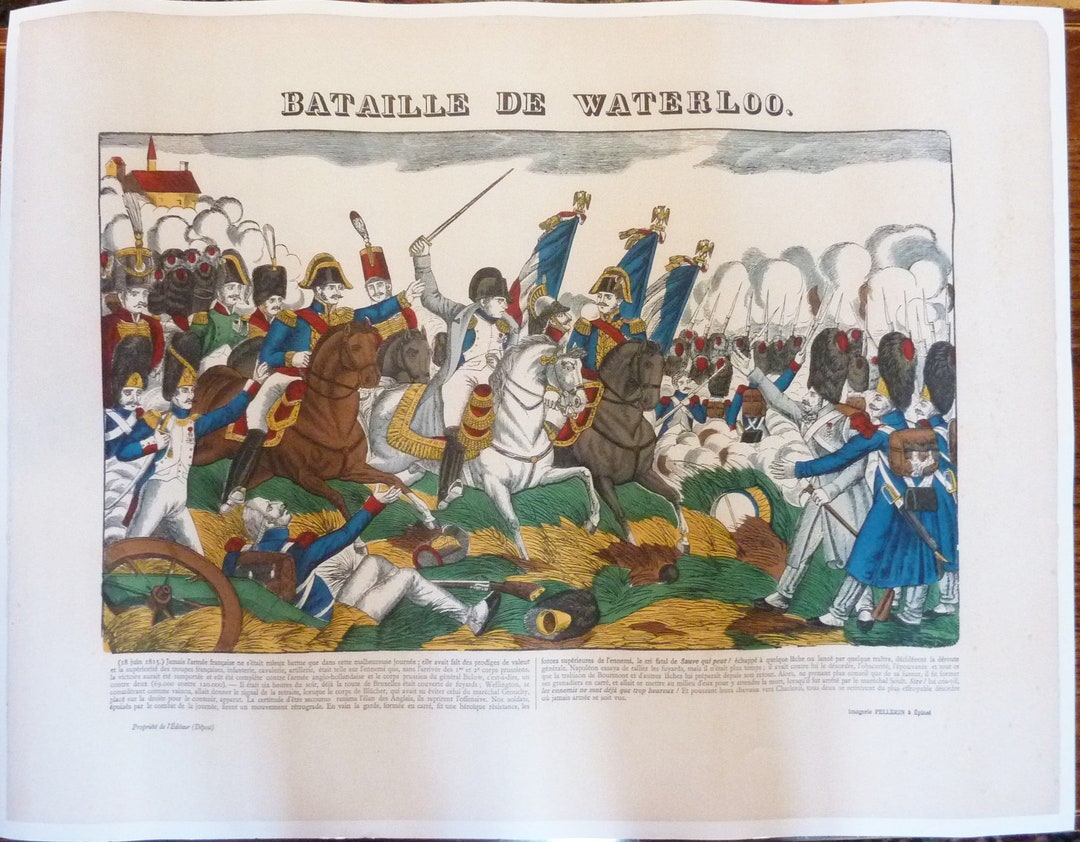 French Battle of Waterloo Print by Jean-charles Pellerin Circa 1830 ...