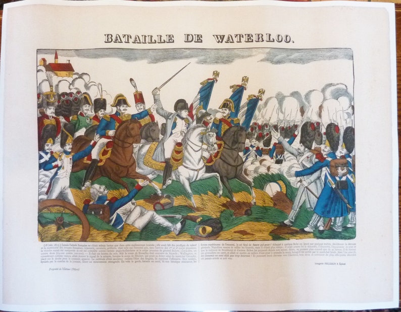 French Battle of Waterloo Print by Jean-charles Pellerin Circa - Etsy