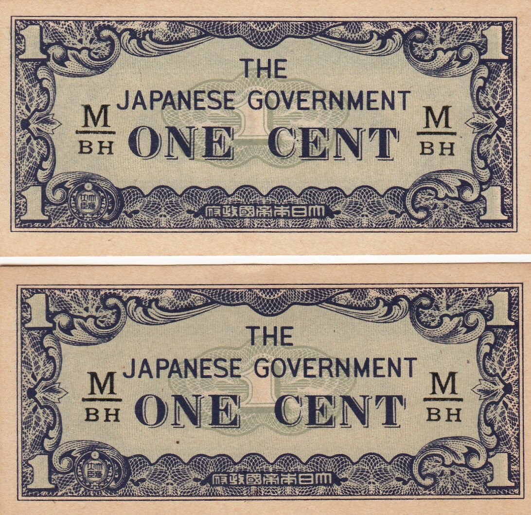 2 WW2 Japanese Invasion Banknotes. Occupation of Malaya 1942. - Etsy