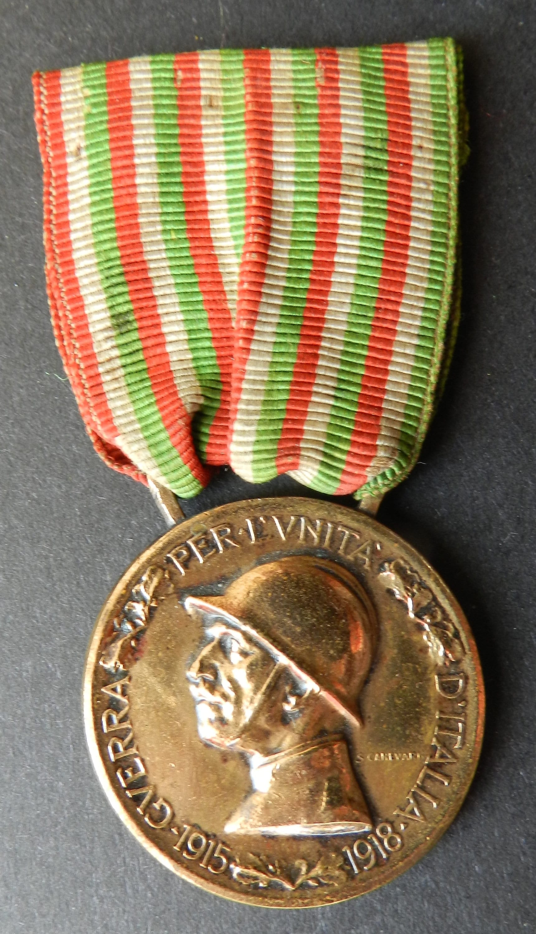 On Original Ribbon Original Italian War Medal of WWI 1915-1918 Made ...
