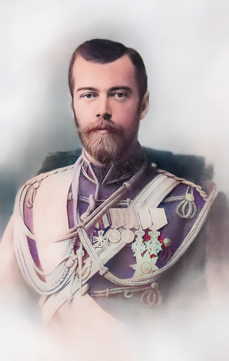 Reproduced Old Russian Royalty Photograph Circa 1900. Vignette of Czar ...
