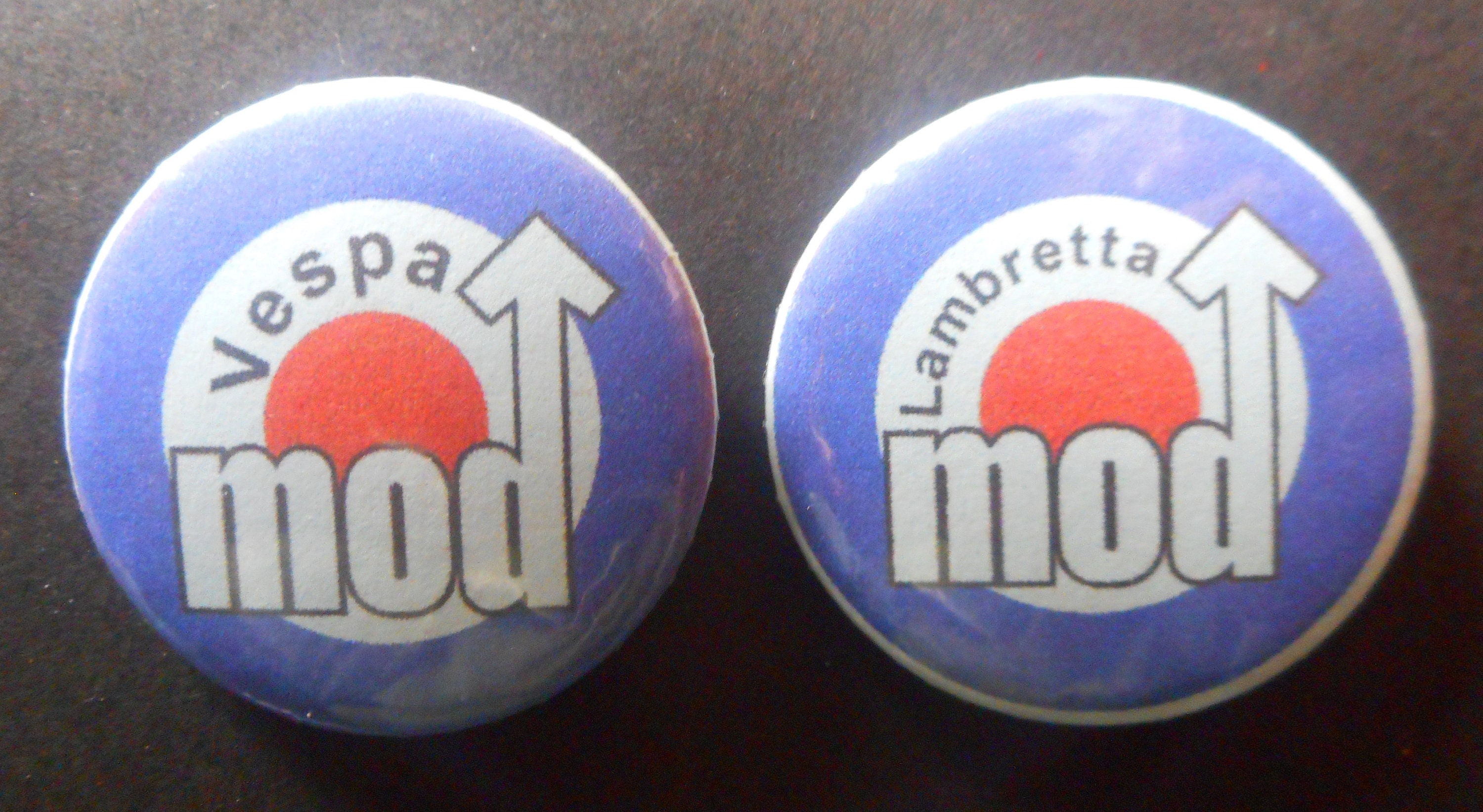 A Pair of British 1960s Style Mod Target Rondel Type Scooter Badges ...