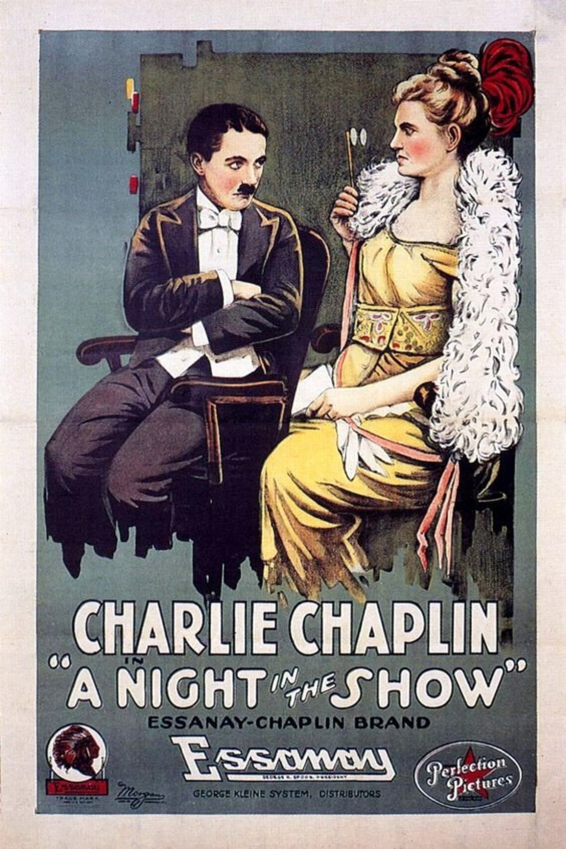 Reproduced A4 Size Cinema Poster of the 1915 Silent Film, a Night in ...