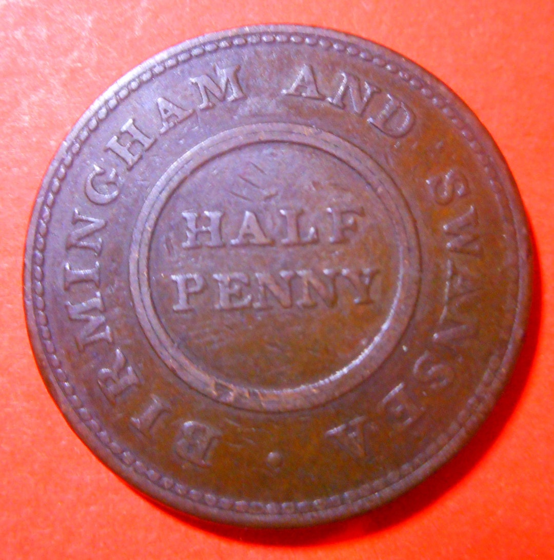An Original British Georgian Period Halfpenny Token. Rose Copper ...
