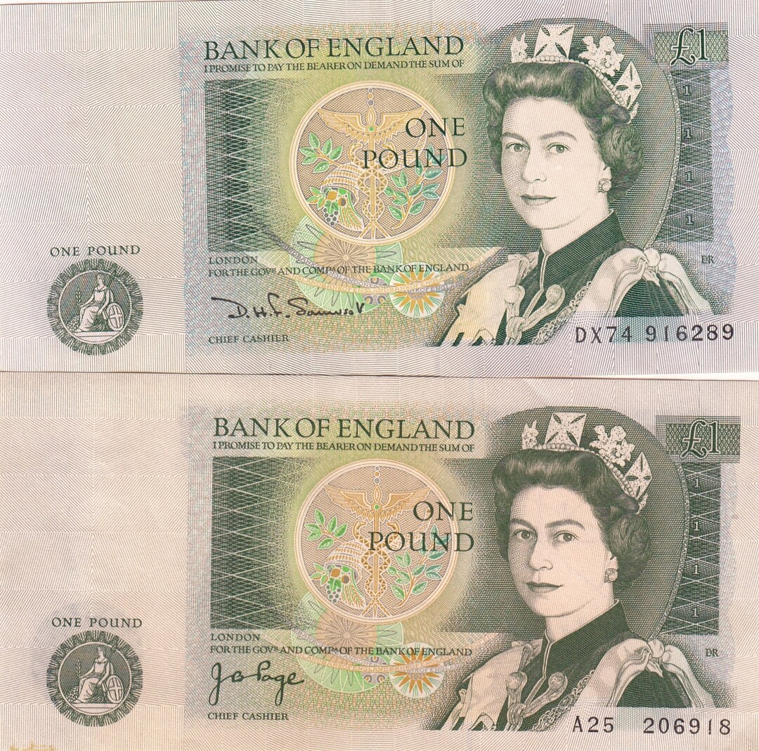 Two Vintage British One Pound Bank Notes From the 1970s / - Etsy