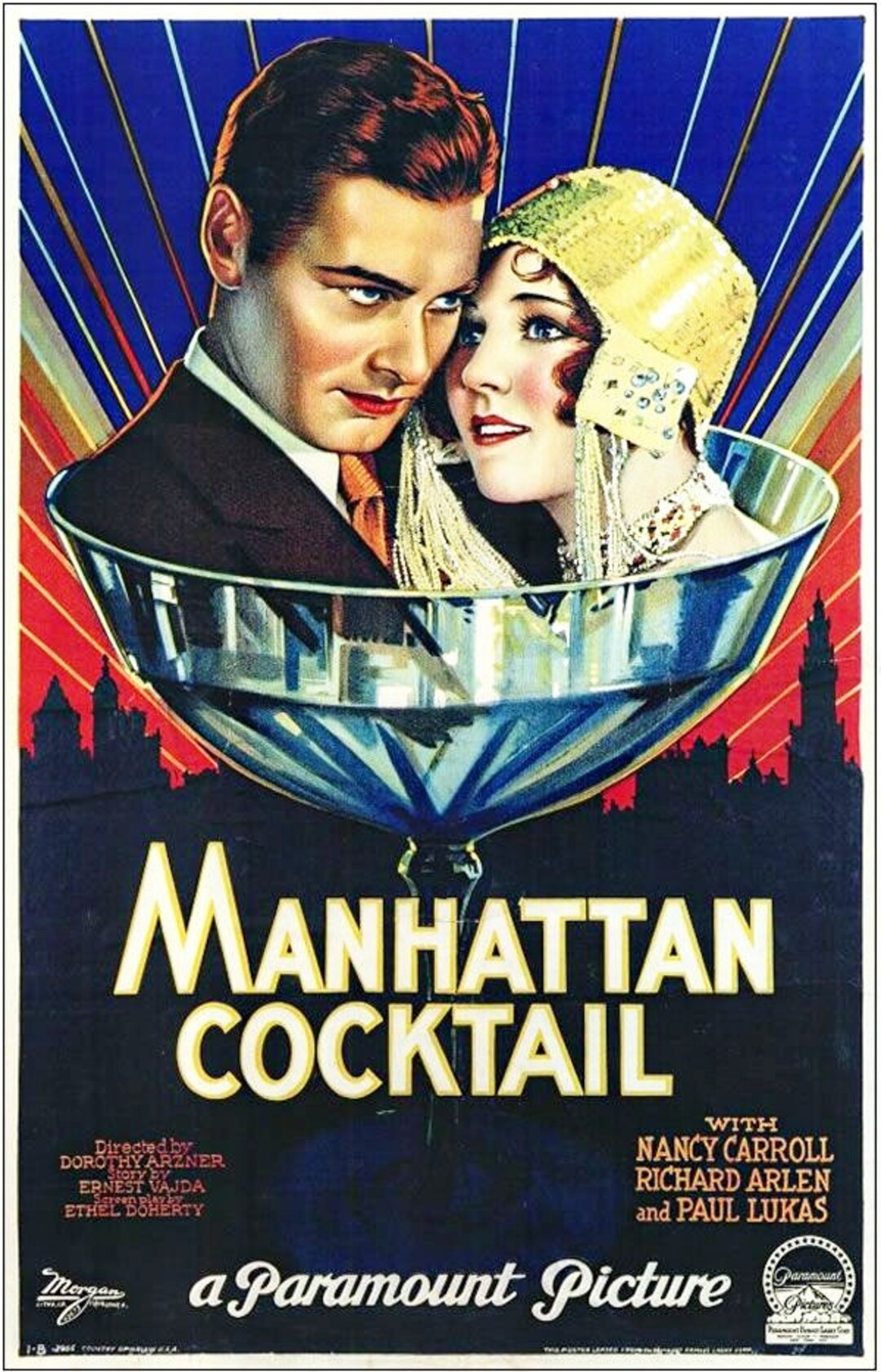 Copy of 1928 Film Poster manhattan Cocktail. Starring Nancy Carroll ...