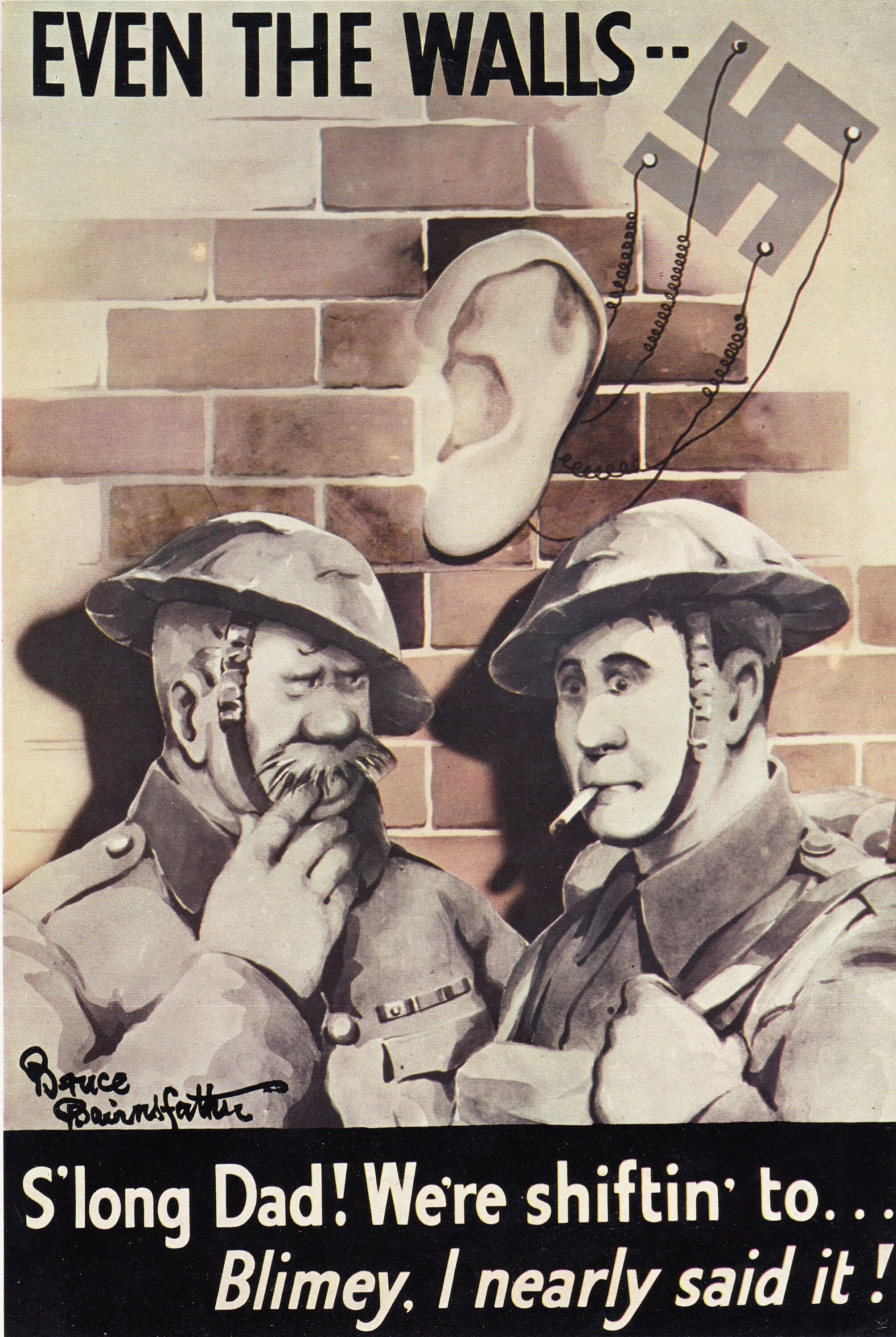 Reproduced WW2 British Propaganda/public Information Poster. walls Have ...