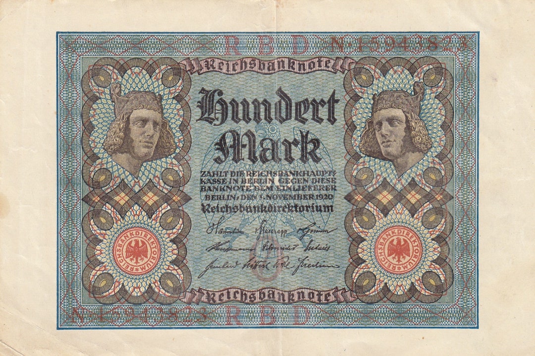 Original German Banknote 100 Marks Dated 1st November 1920. - Etsy