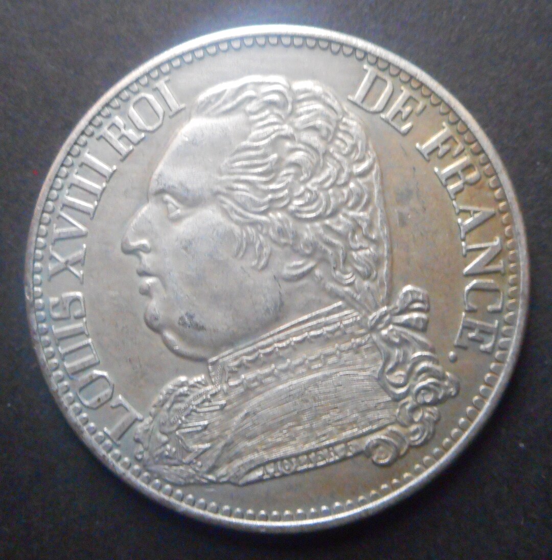 Interesting Old Replica Coin French King Louis XVIII 5 Francs Coin ...
