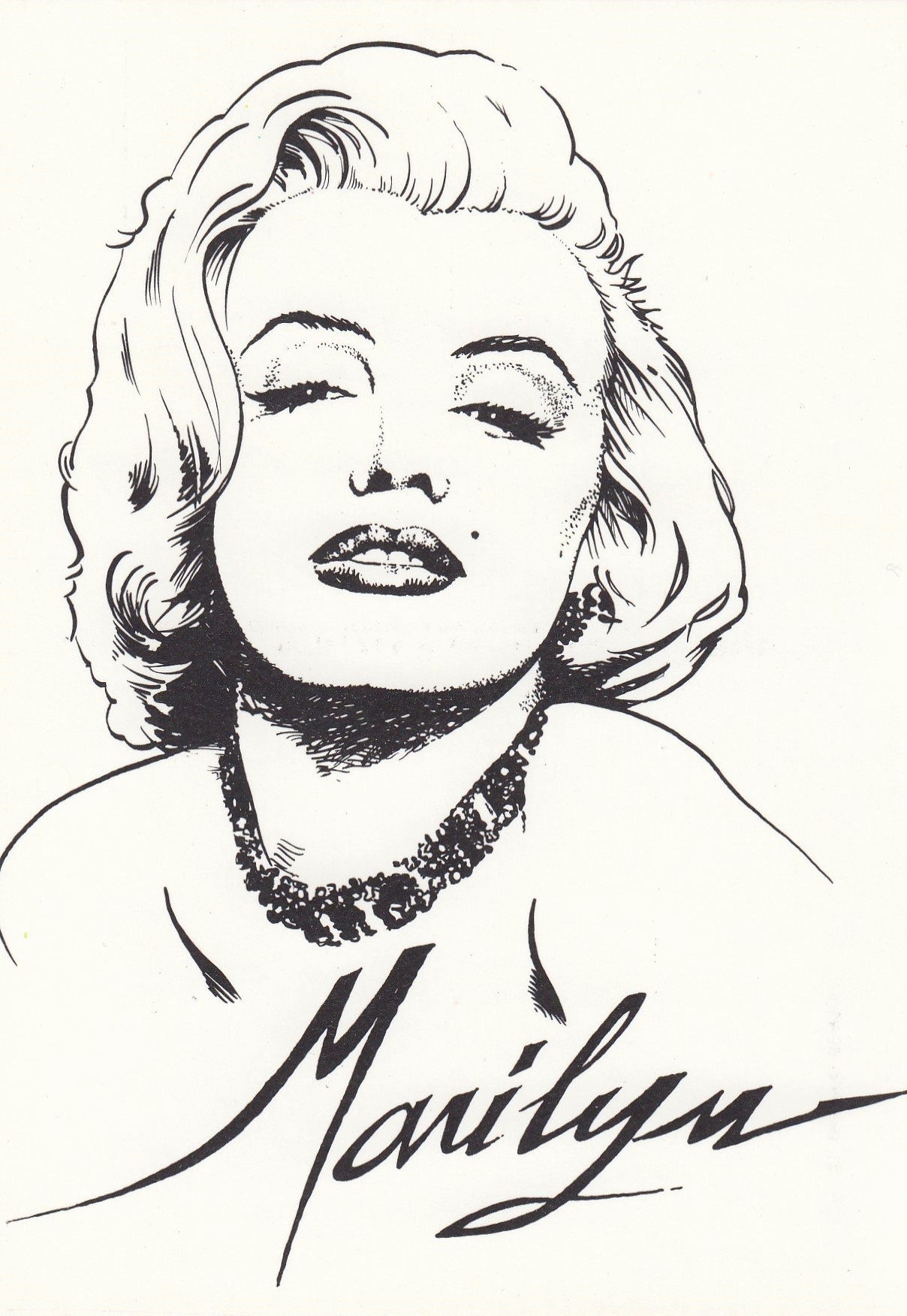 Marilyn Monroe Drawing Outline