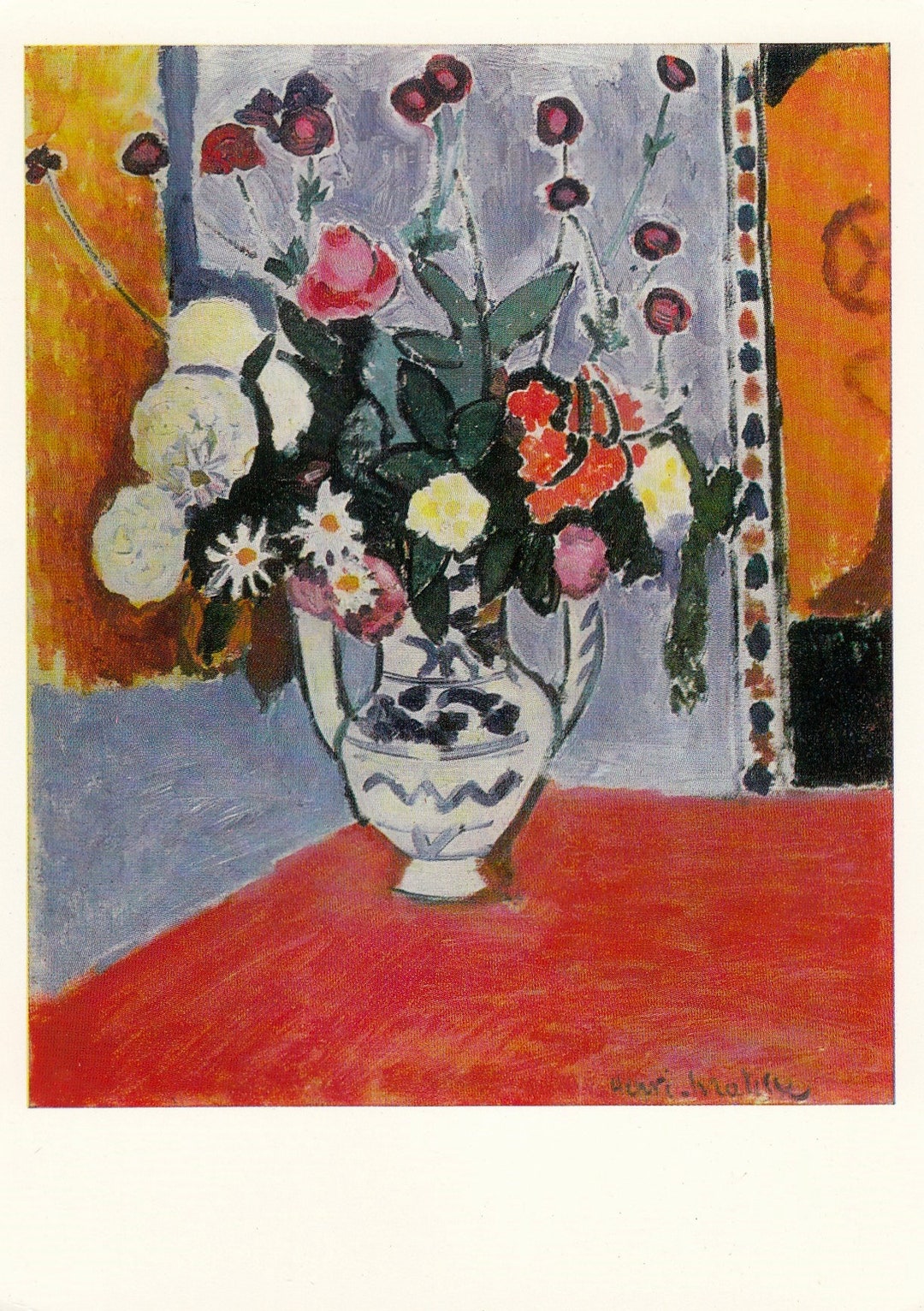An Art Postcard of Henri Matisse Entitled bouquet. Vase With Two ...