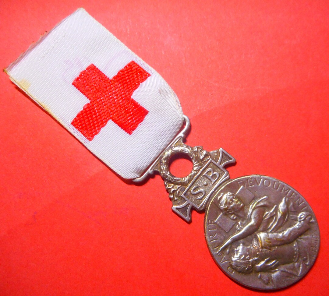 French WWI Red Cross Service Medal. medaille Societe Francaise De ...