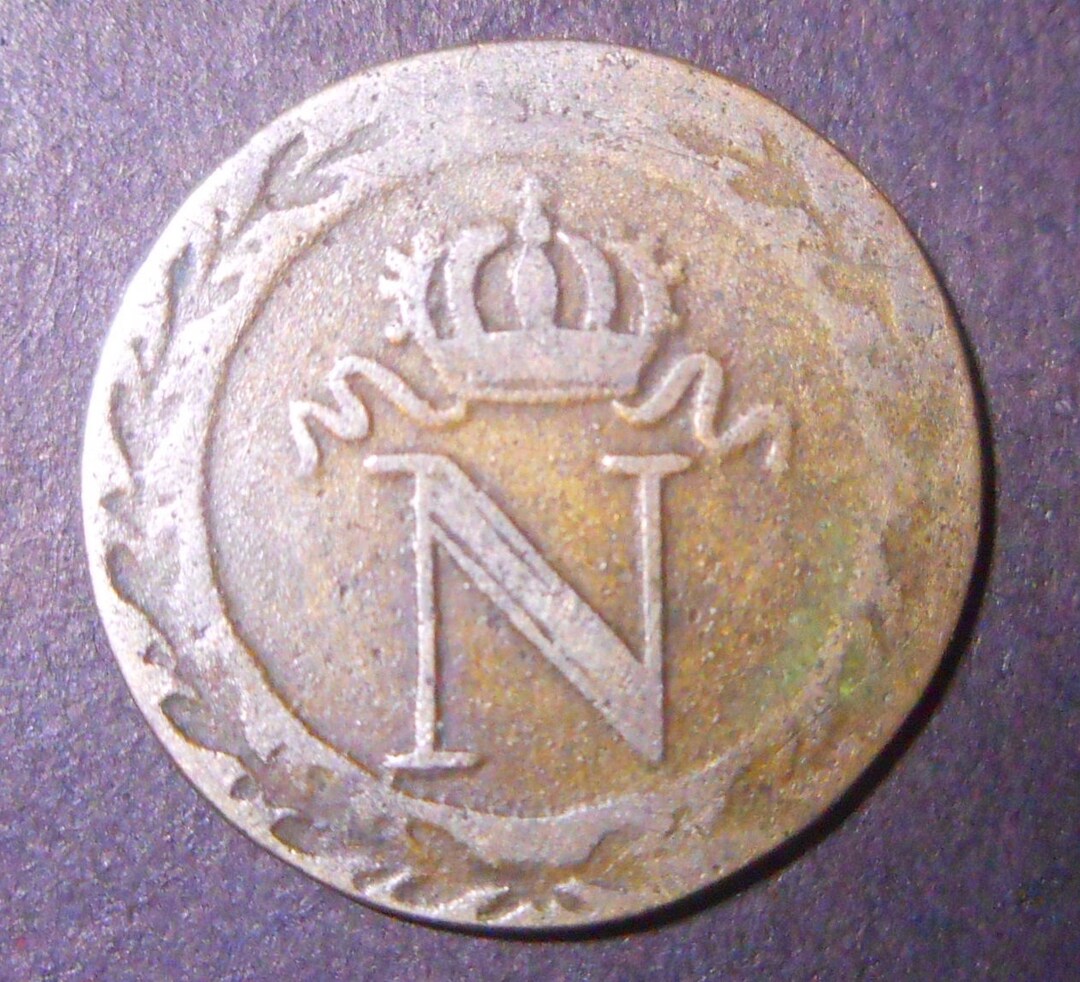 Old French 10 Cents Coin of Napoleon Bonaparte. Dated 1808. Lille ...