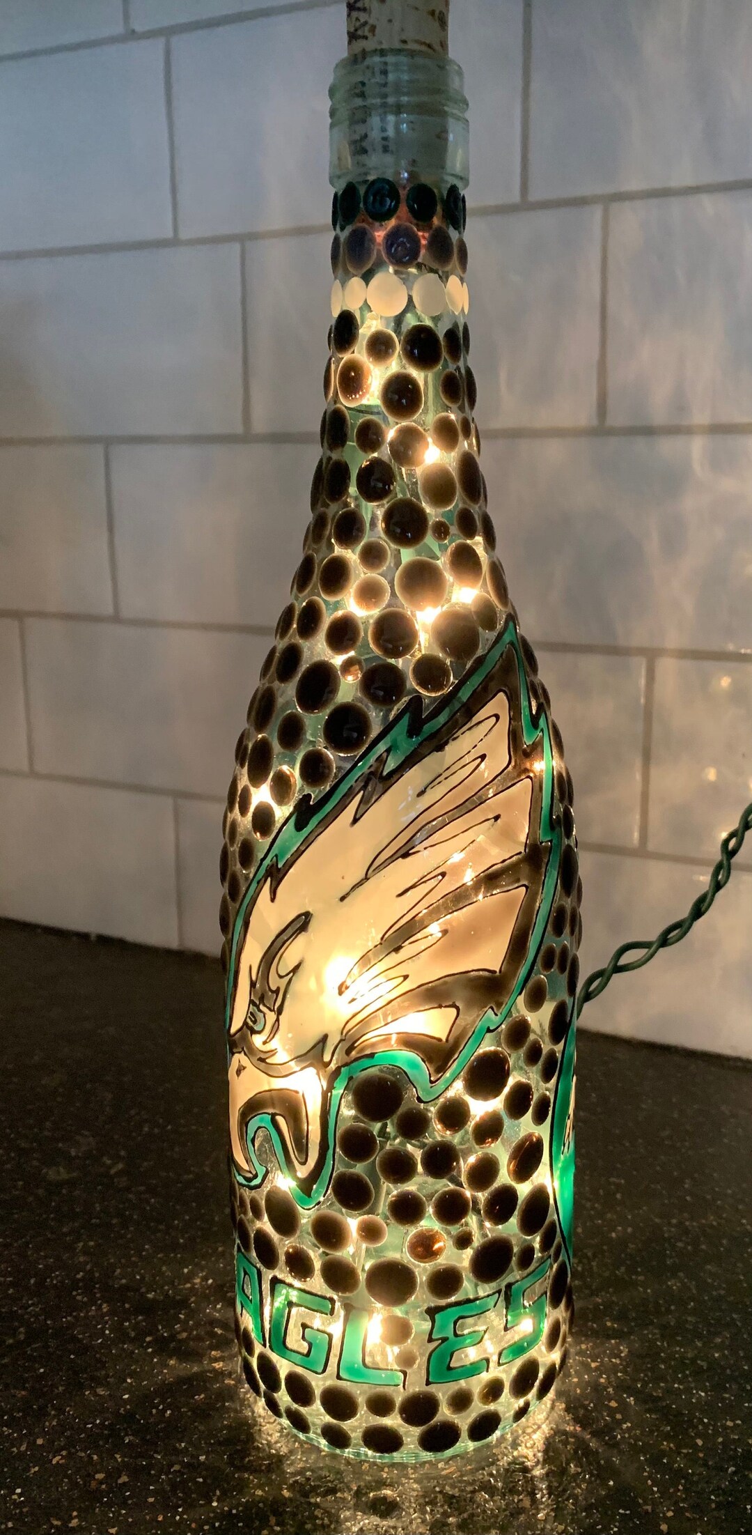 Philadelphia Eagles Decorative Lighted Football Wine Bottle - Etsy