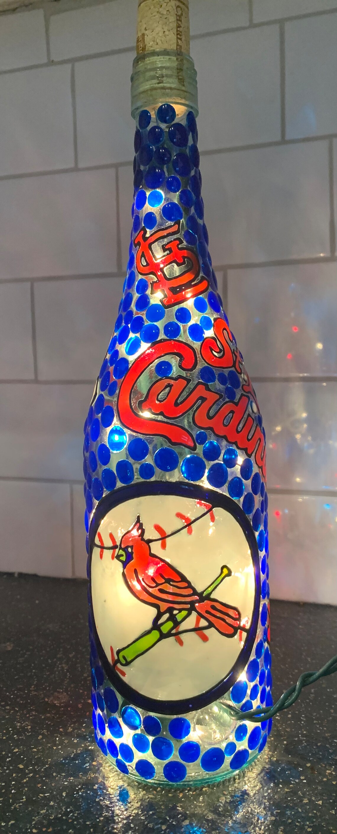 St. Louis Cardinals Lighted Wine Bottle - Etsy