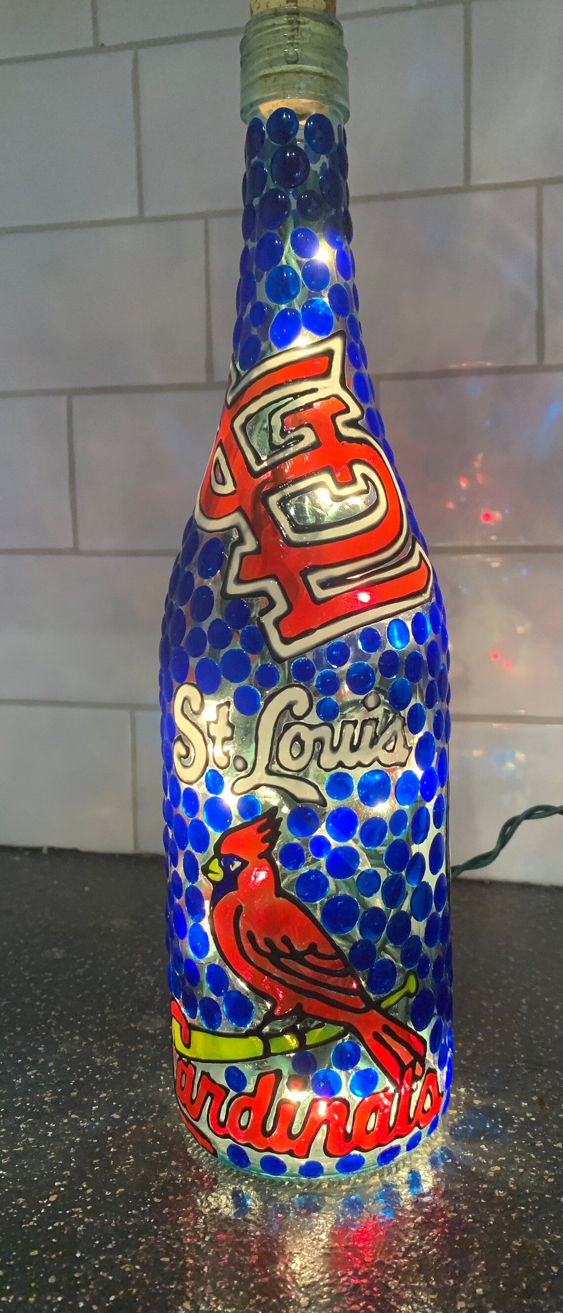 St. Louis Cardinals Lighted Wine Bottle - Etsy