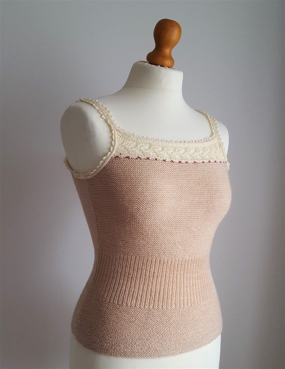 Knitting Pattern for Lace-edged Camisole a Simple Wool | Etsy