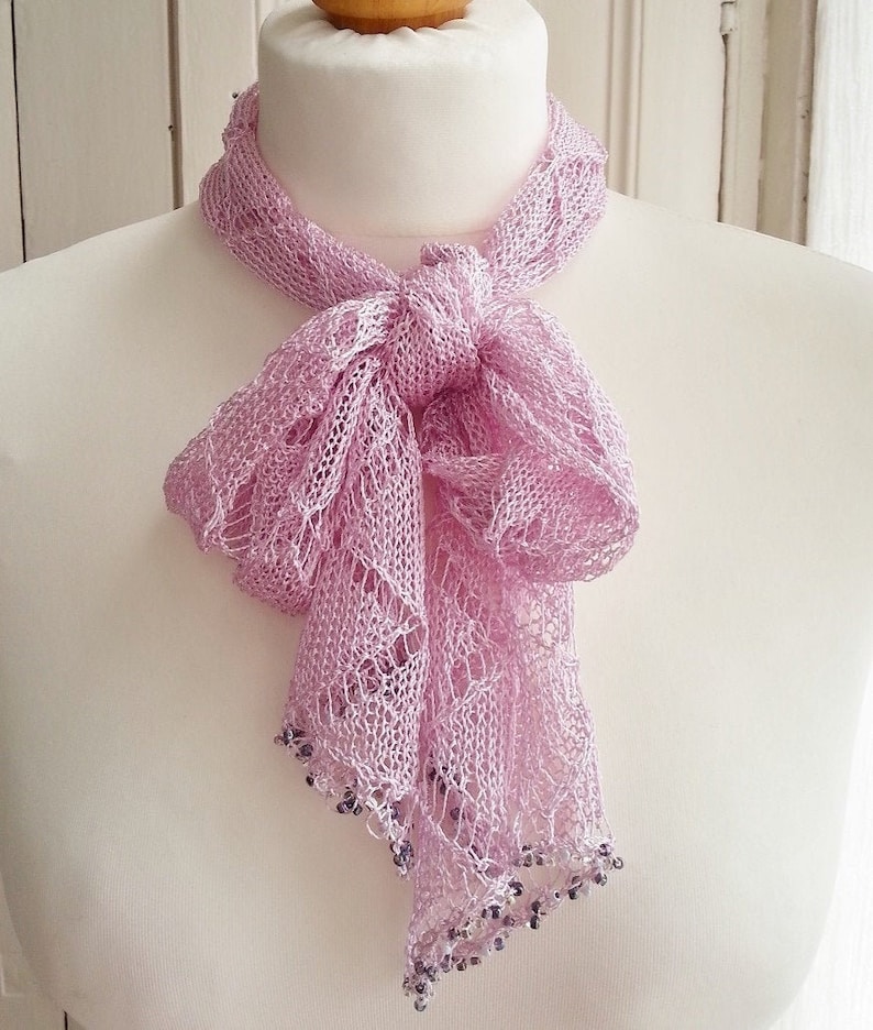Knitting Pattern for Lace Beaded Scarf and Bag - Etsy