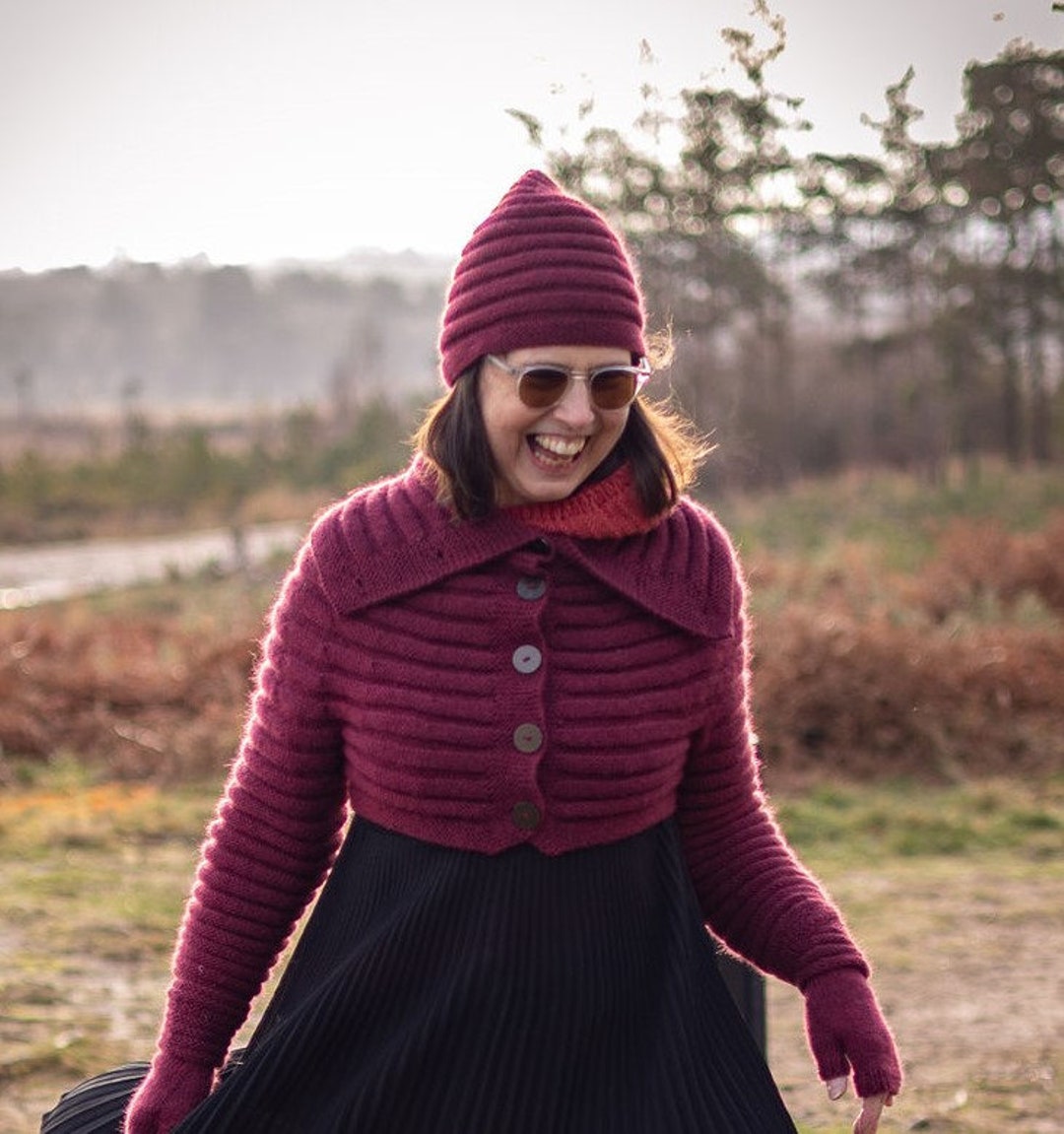 Knitting Pattern for -hampton - a Stylish Cropped, High-collared Jacket ...