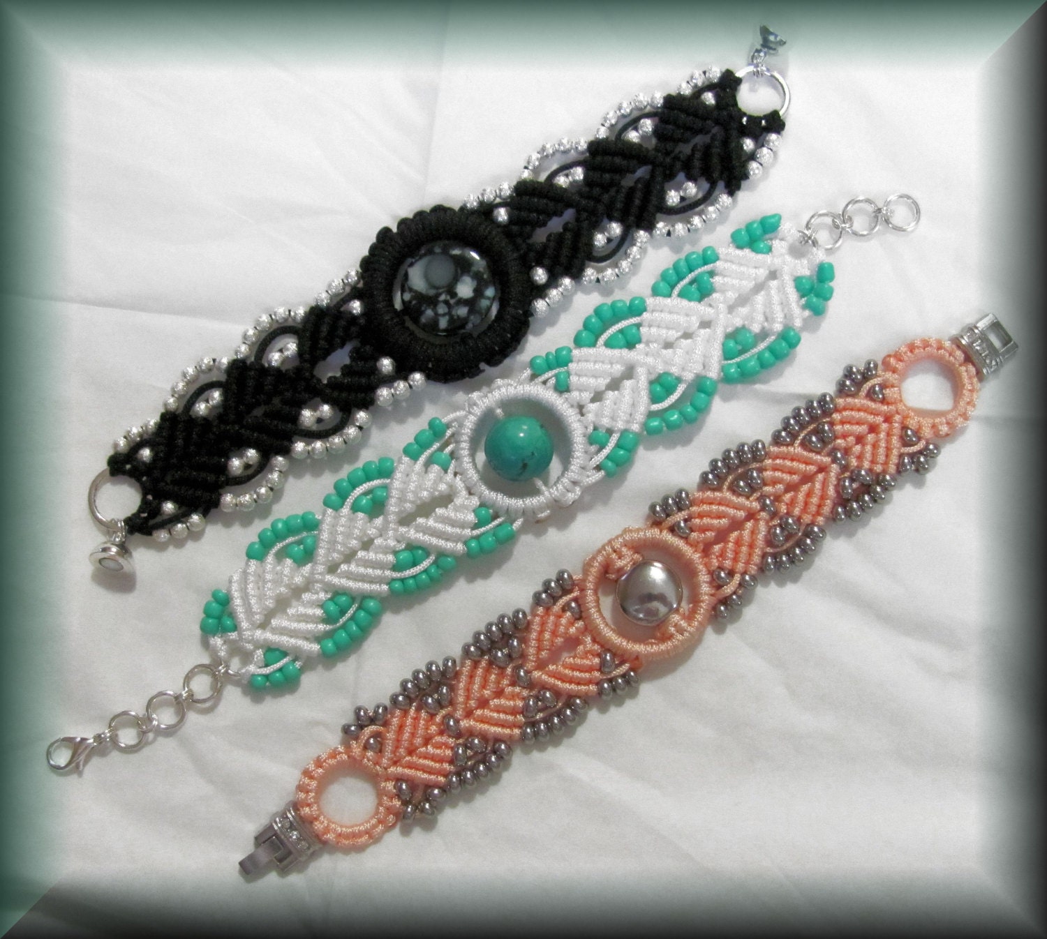 Micro Macrame Bracelet Center Piece Tutorial. Easy to Follow - Etsy