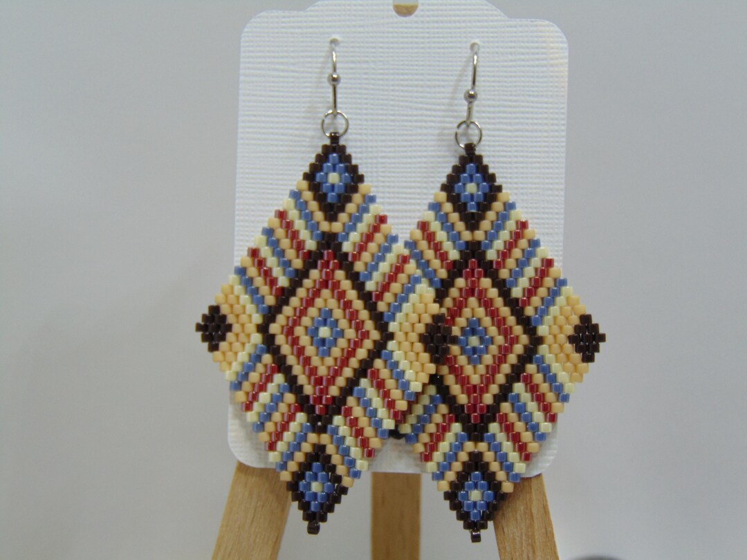 Native American Beaded Earrings, Beaded Earrings, Brick Stitch Earrings ...