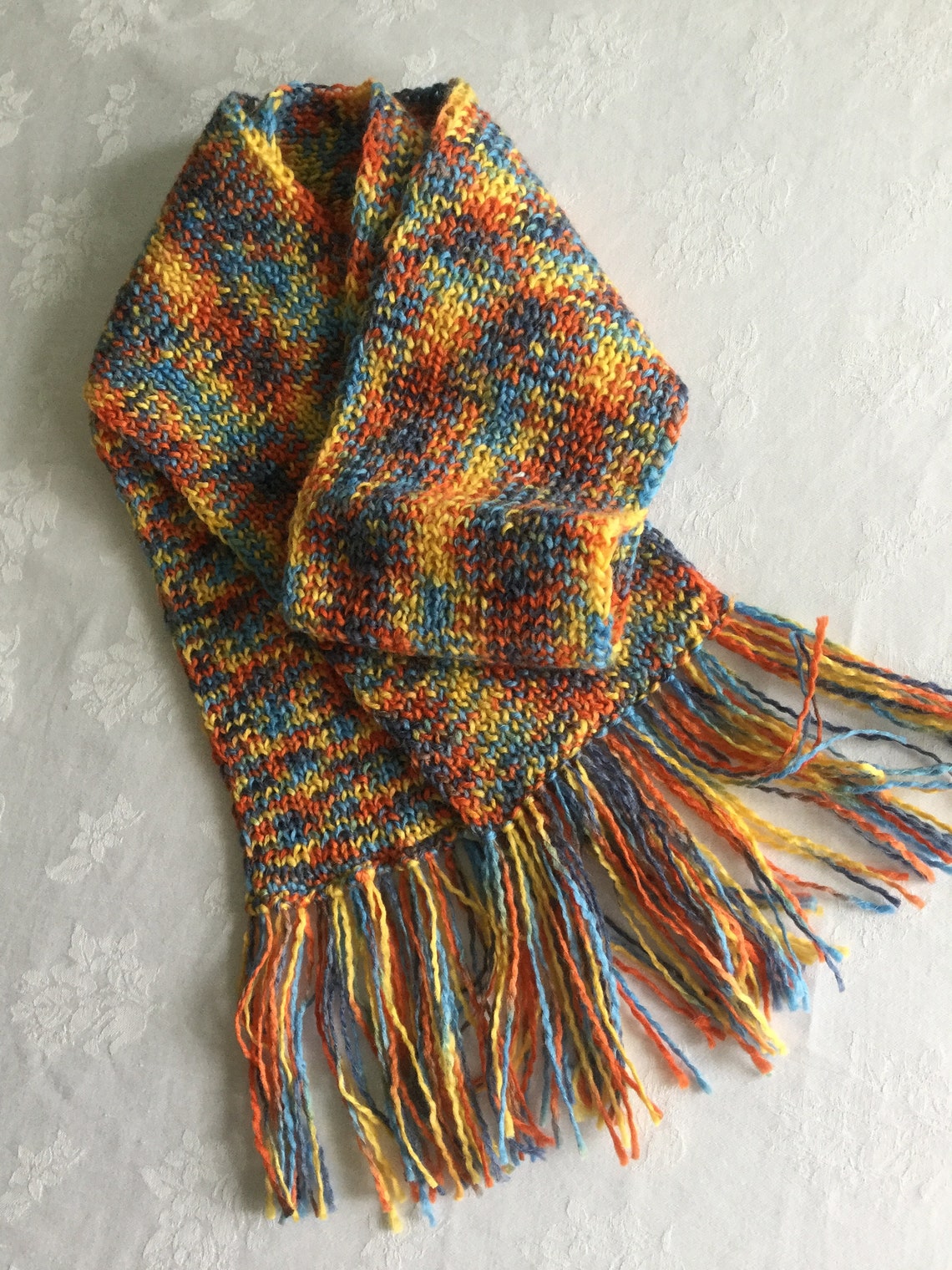 Rainbow Color Scarf for Children Colorful Knitted Scarf - Etsy