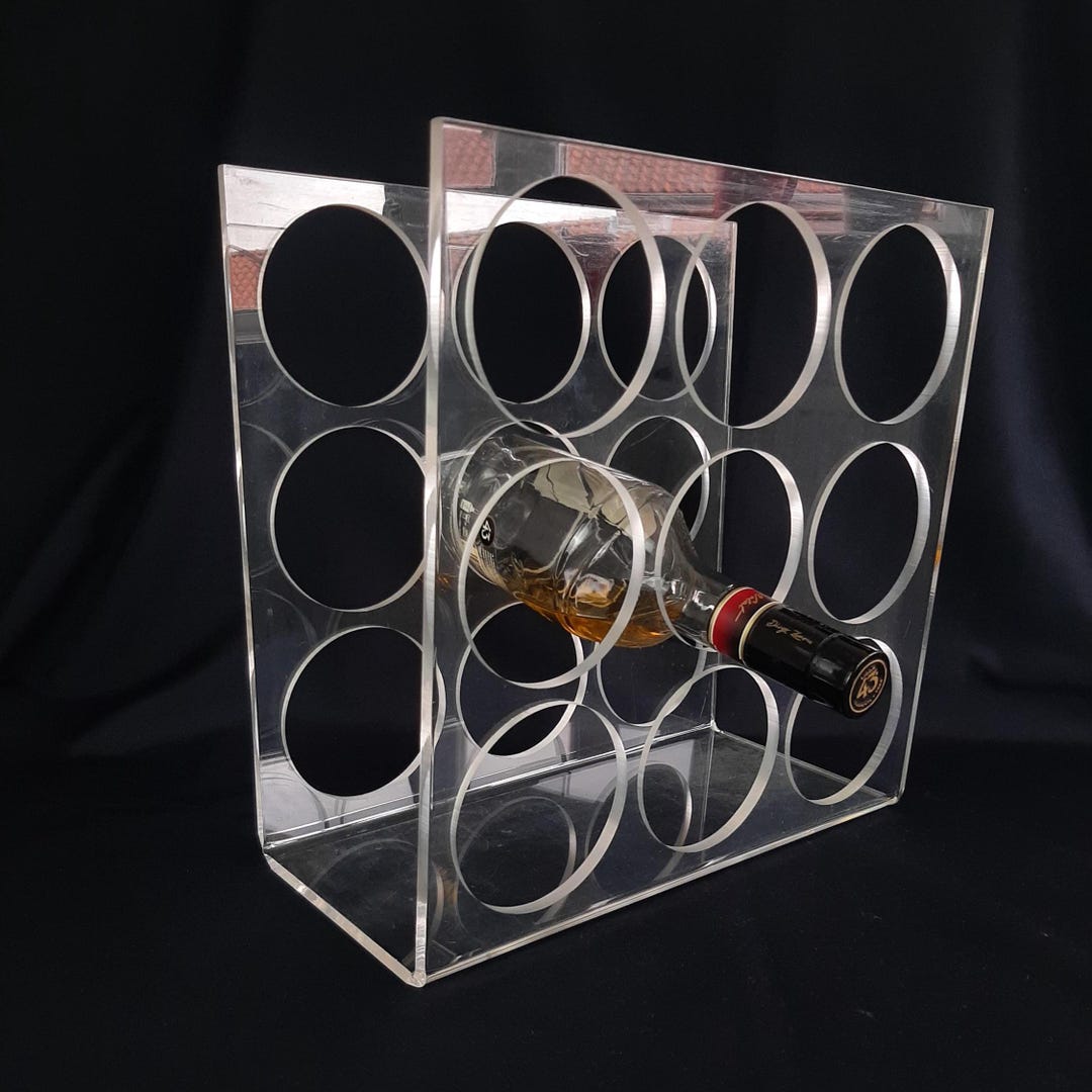 Vintage Plexiglass | Perspex Wine Rack for 9 Bottles | 80s Wine Rack - Etsy