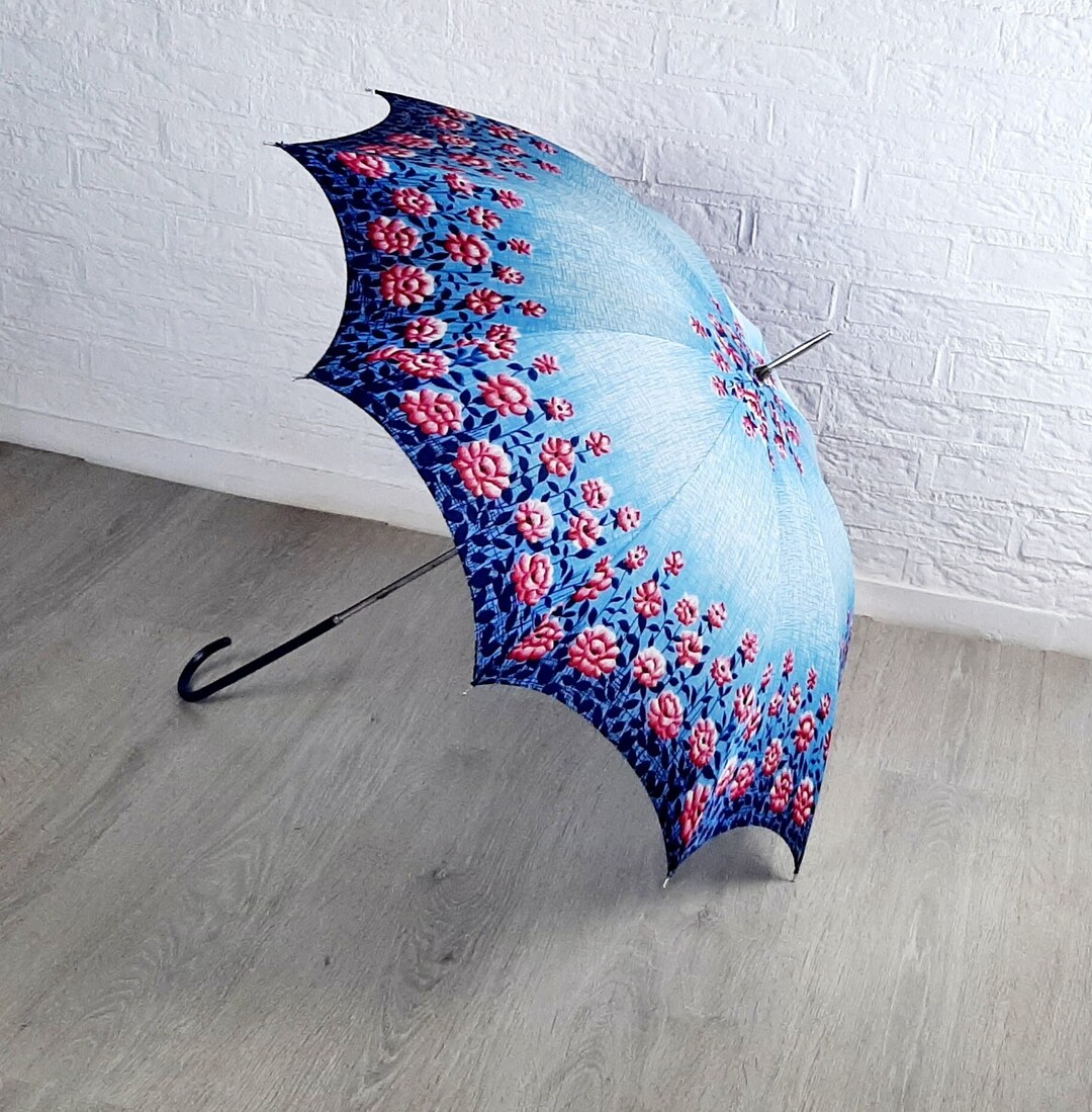 Vintage Ladies Umbrella, 50s/60s, Umbrella With Floral Pattern - Etsy