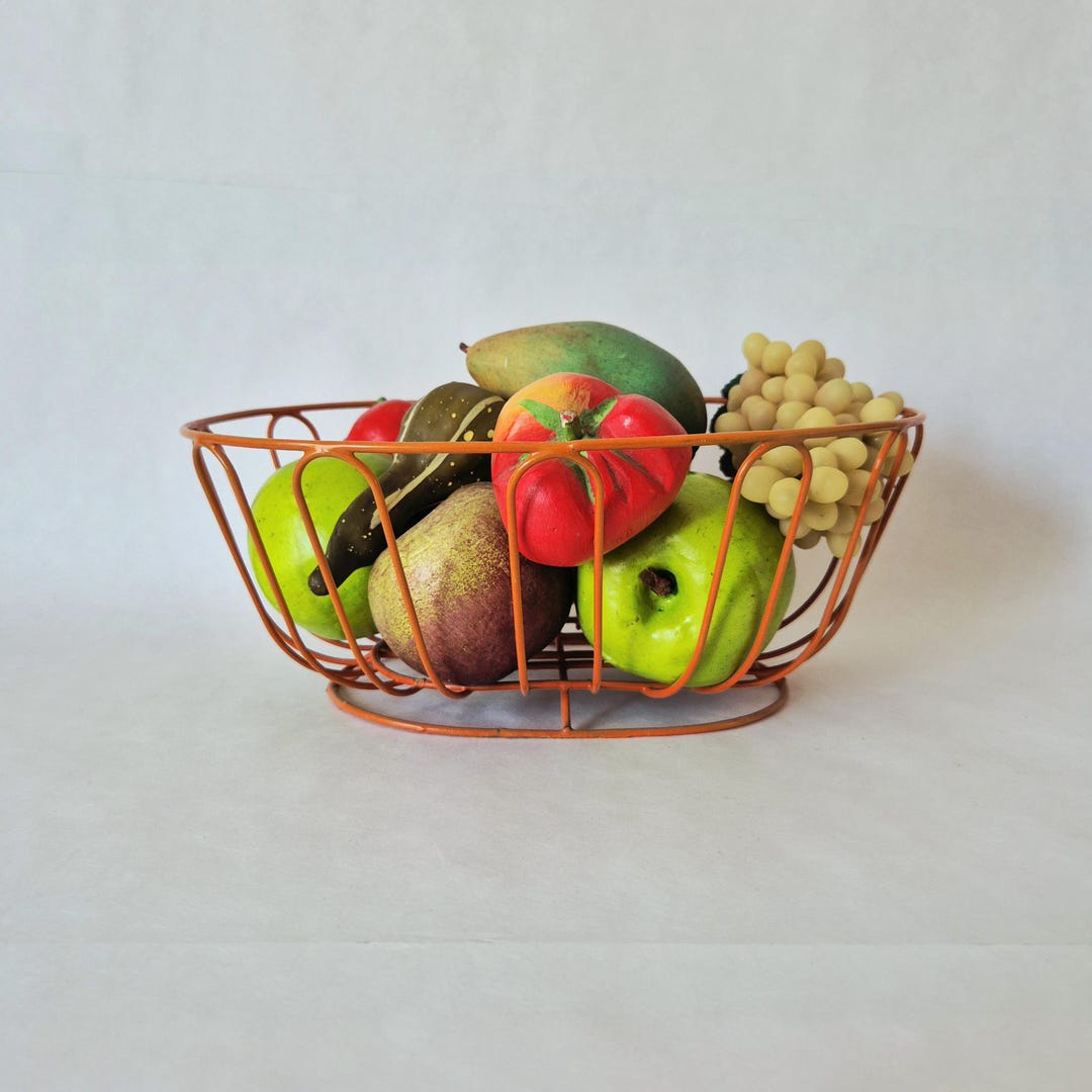 Fruit Basket Orange | Vintage Wire Basket | 70s Basket - Etsy
