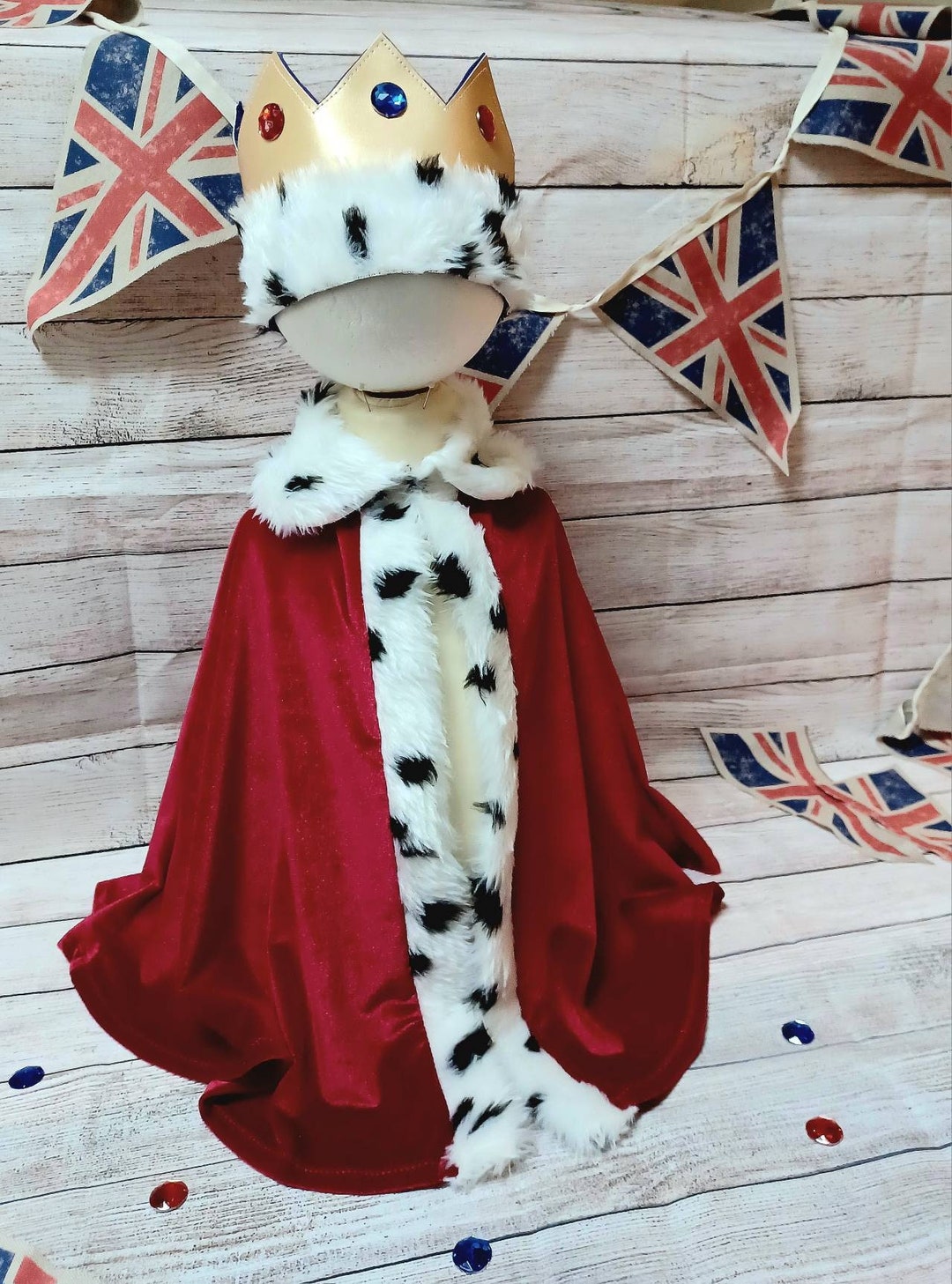 Kings Cloak & Crown Baby Kings Photoprop Costume Set Kids Photoprop ...