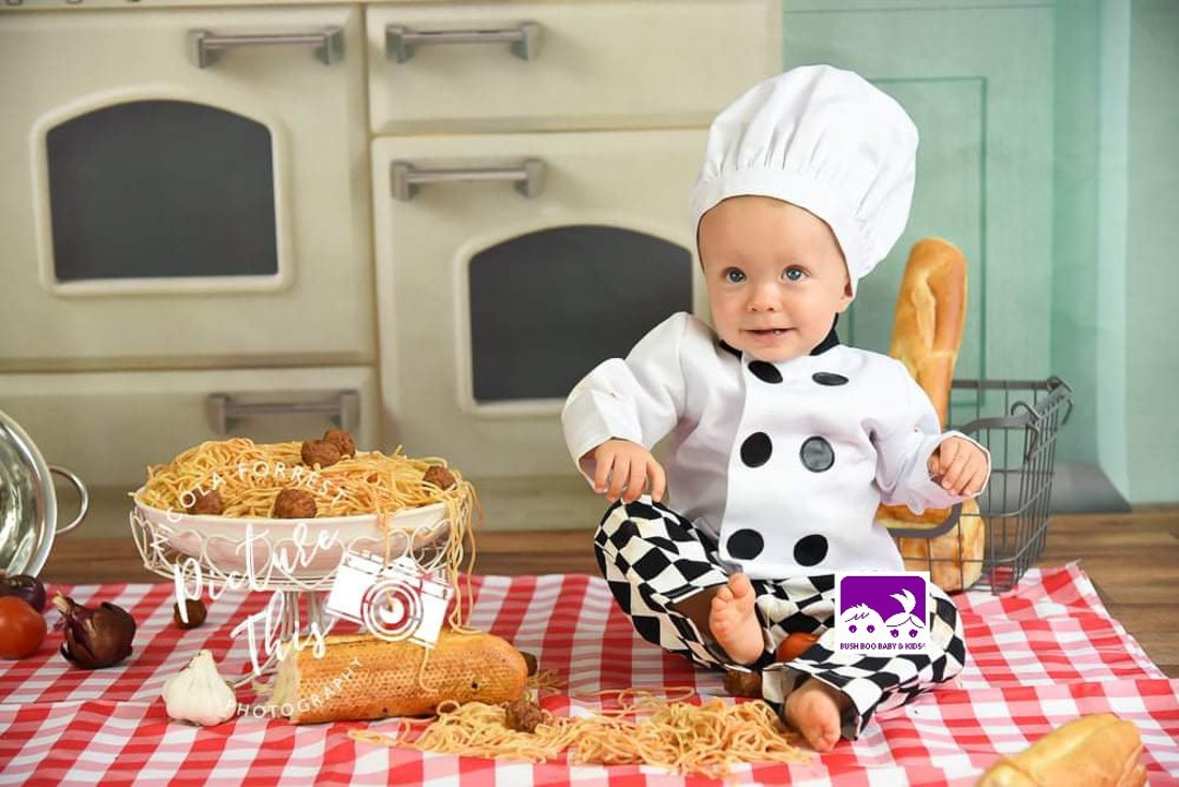 Baby Chef Costume: Cotton Photo Prop Outfit, Cakesmash Outfit - Etsy UK