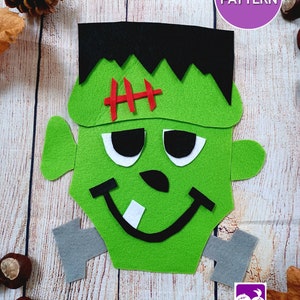 Halloween PDF Pattern for a Frankenstein Face Decoration,craft Project ...