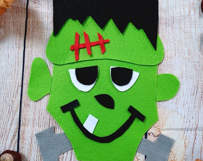 Halloween PDF Pattern for a Frankenstein Face Decoration,craft Project ...