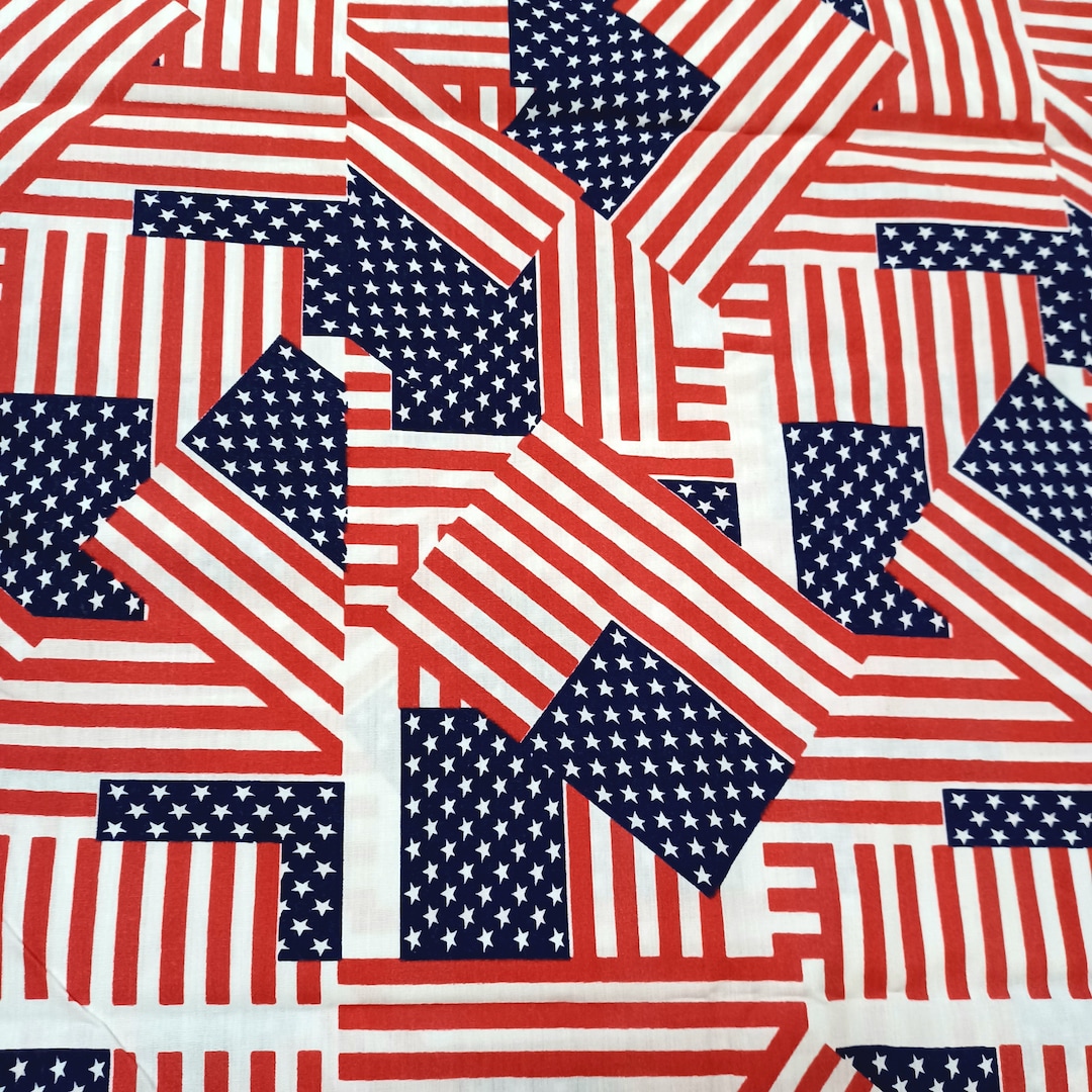American Flags Cotton Fabric Stars and Stripes Cotton Material USA ...
