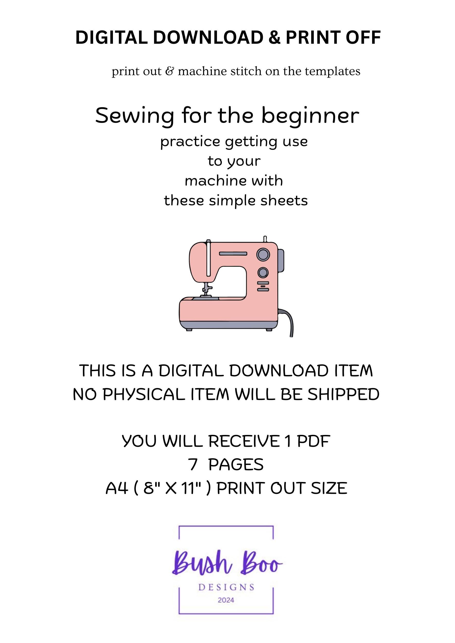 Sewing Practice Worksheets, Beginner Sewing Templates, A4 PDF (7 Pages ...