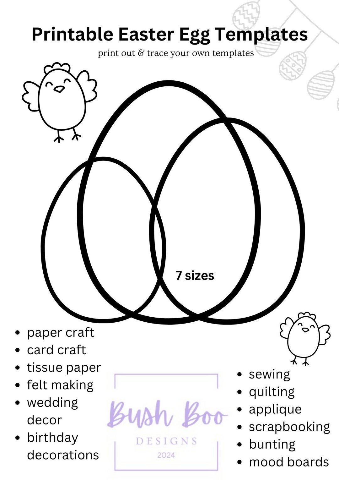 Printable Easter Egg Templates: Paper Craft Activity (PDF Download ...