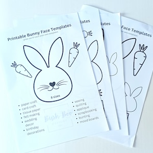Easter Bunny Face Templates Print Out 4 Page Bunny Face Template ...