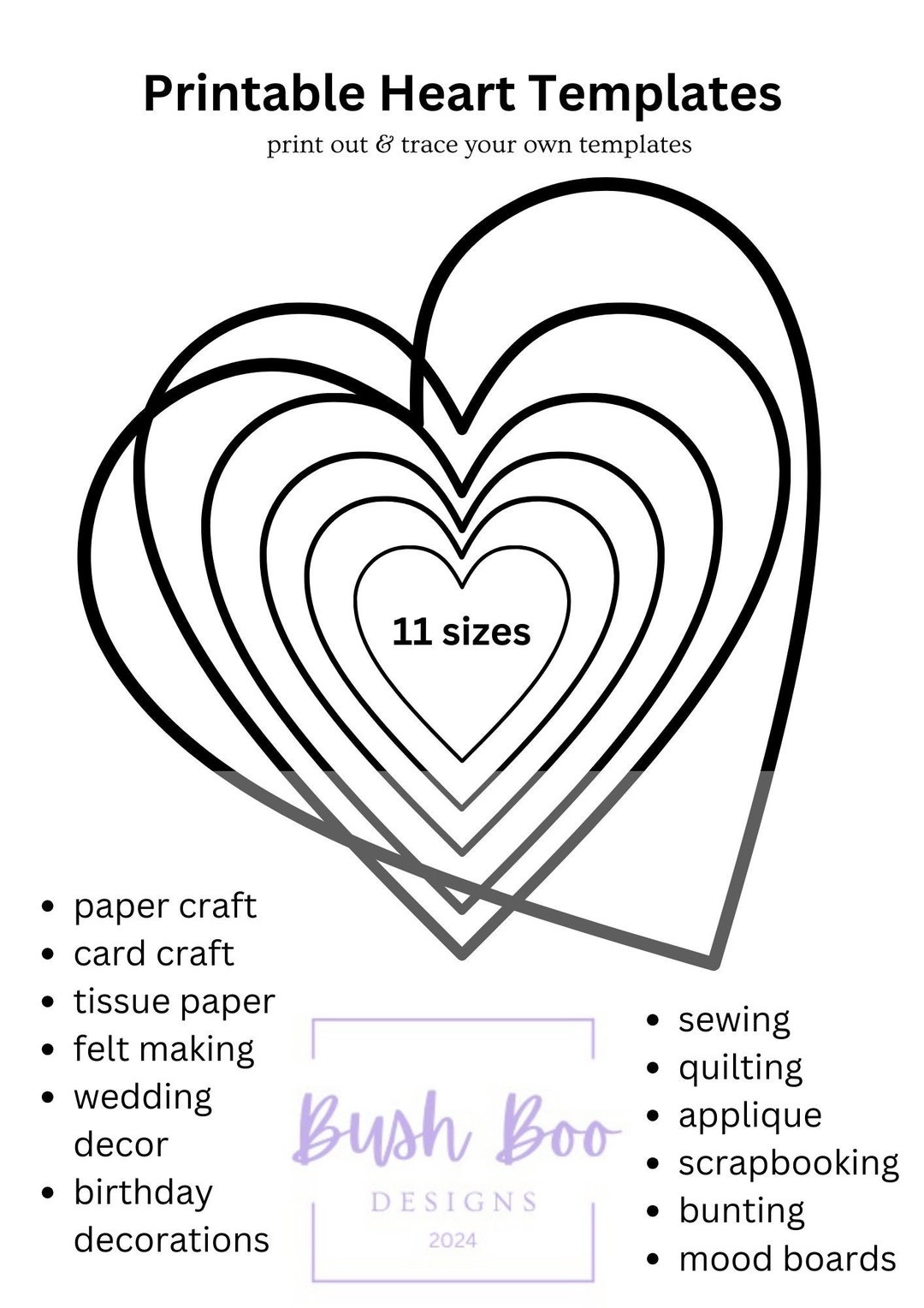 Heart Templates for Valentine 4 Page Heart Templates Paper Craft ...